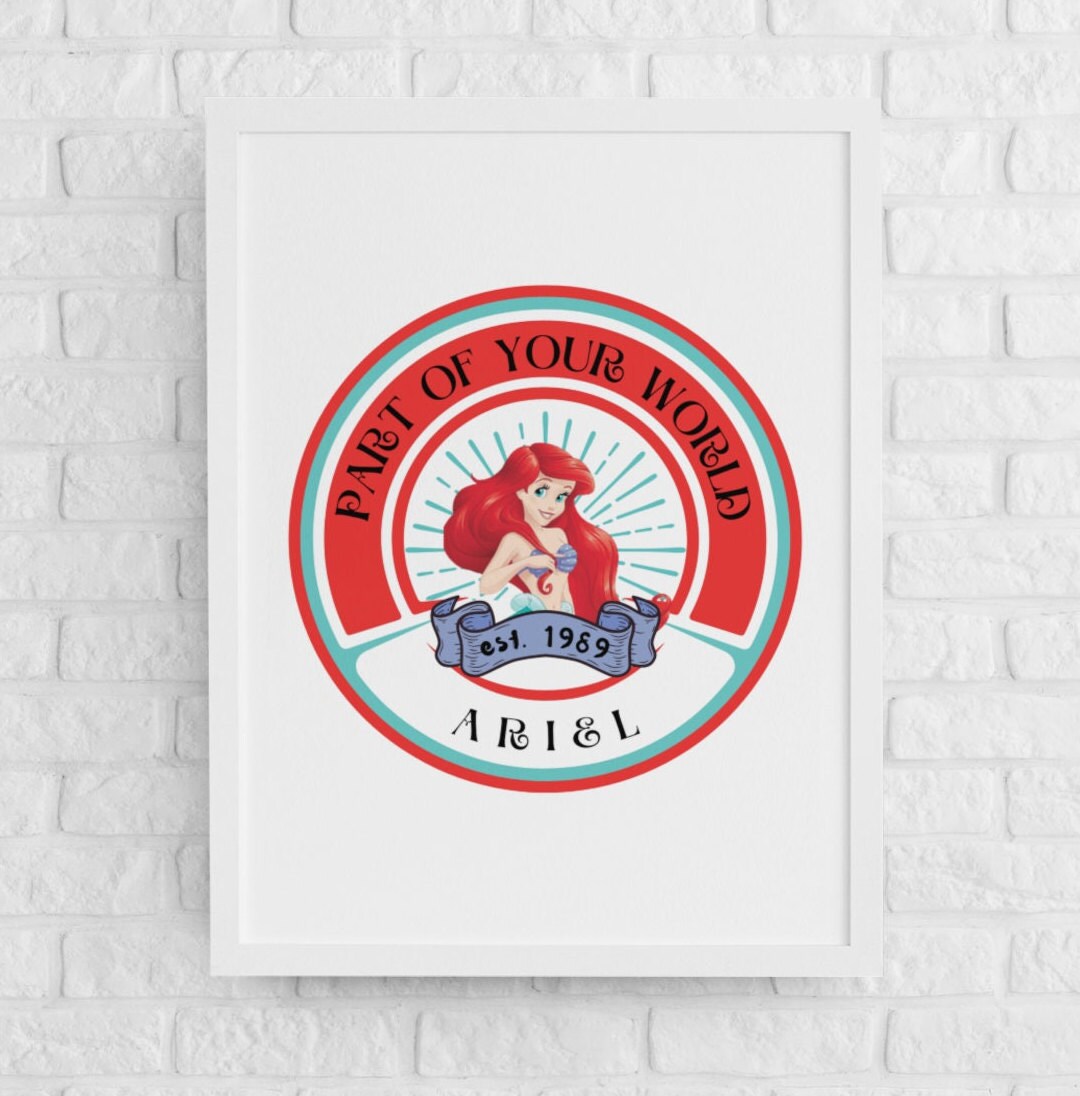 Ariel 'part of Your World' PNG Digital Download Wall Art & T-shirt ...