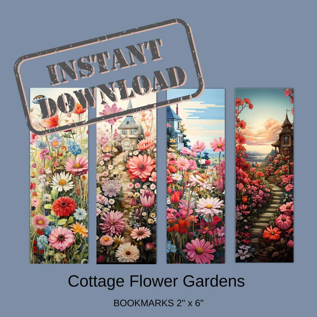 20 Cottage Flower Garden Printable Bookmarks | Digital Download ...