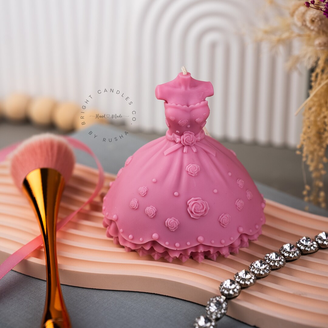 Elegant Ball Gown Shaped Candle for Wedding | Vegan Soy Wax | Handmade ...