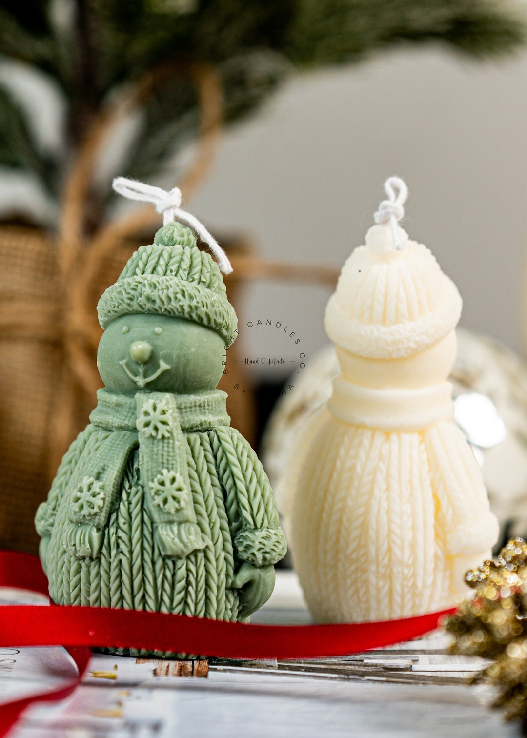 SNOWMAN Candle Christmas Candle CUSTOM Color & Scent Aesthetic Candle ...
