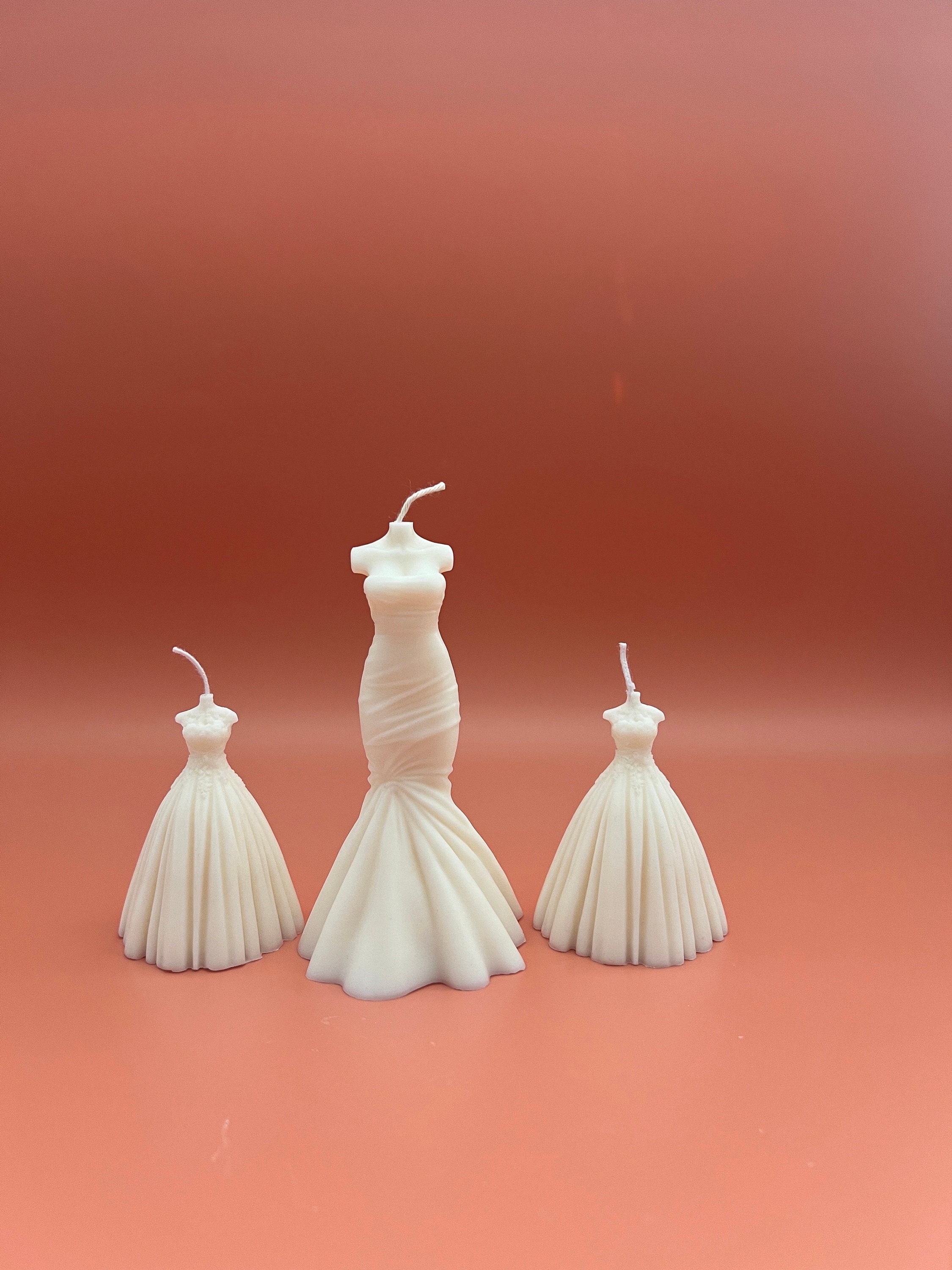 Custom Color & Scent RAPUNZEL Shaped Candle wedding Gown Natural Soy ...