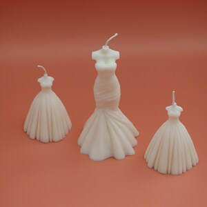 Custom Color & Scent - RAPUNZEL - Shaped Candle -wedding Gown- Natural ...