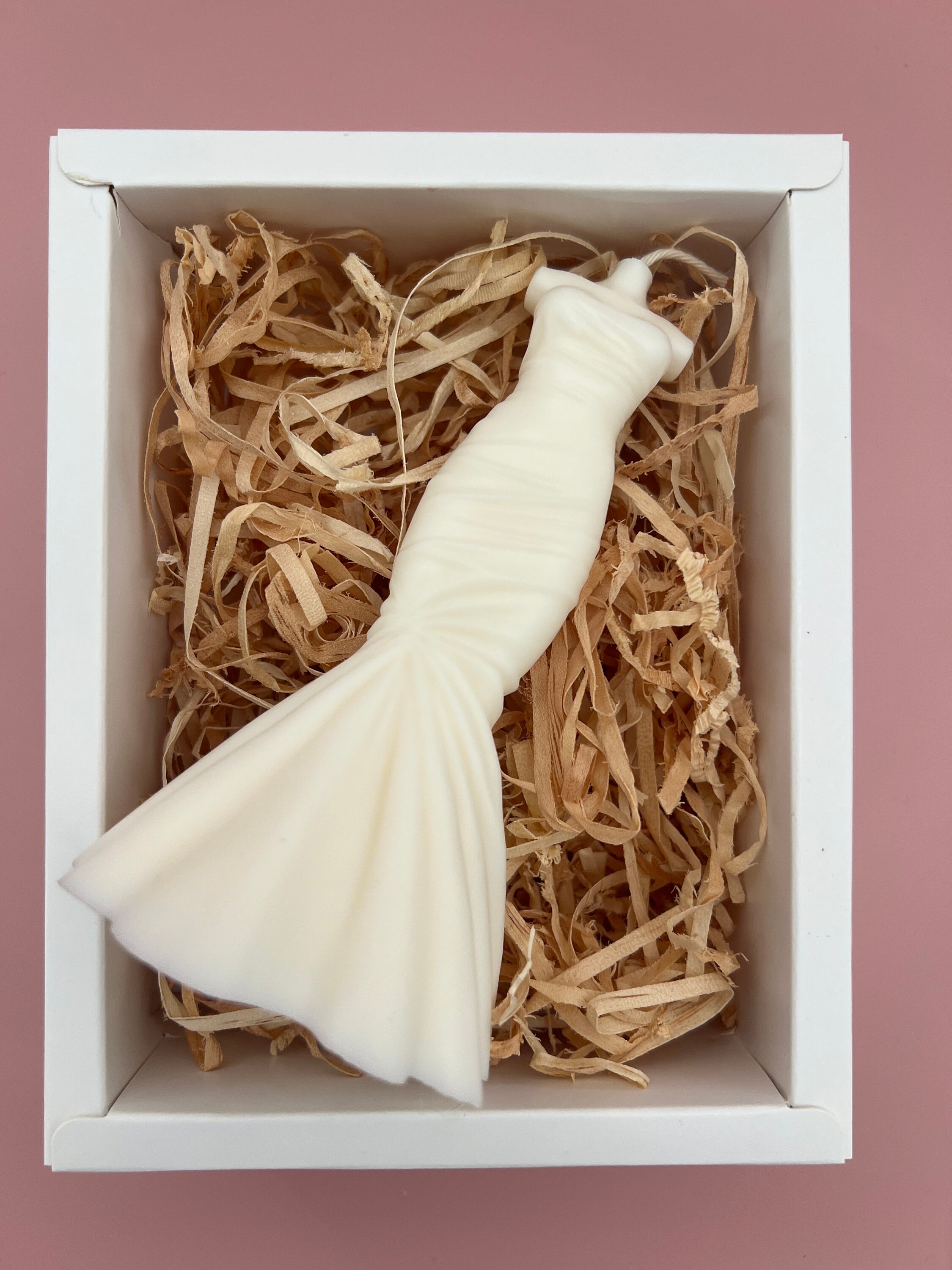 Custom Color & Scent RAPUNZEL Shaped Candle wedding Gown Natural Soy ...