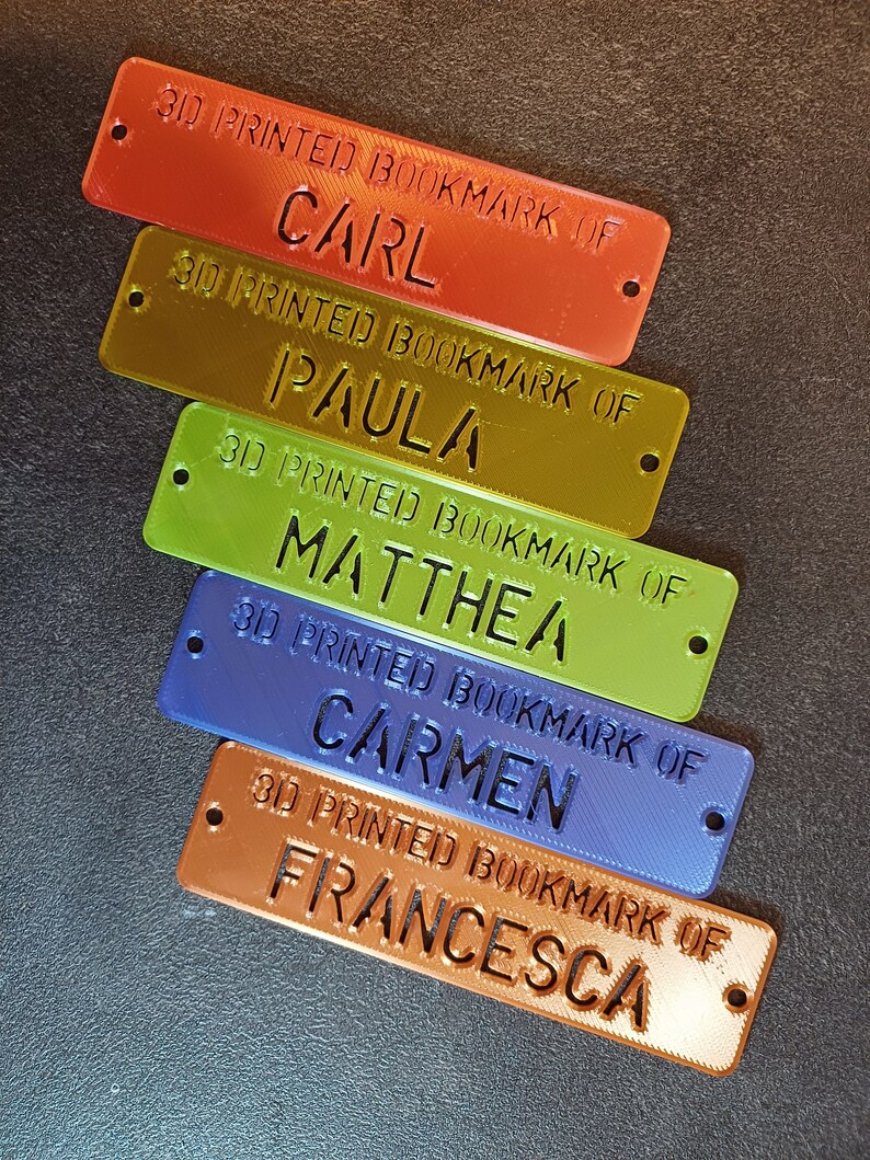 Personalizable Bookmark! - 3D Printed Book Slip With Custom Name ...