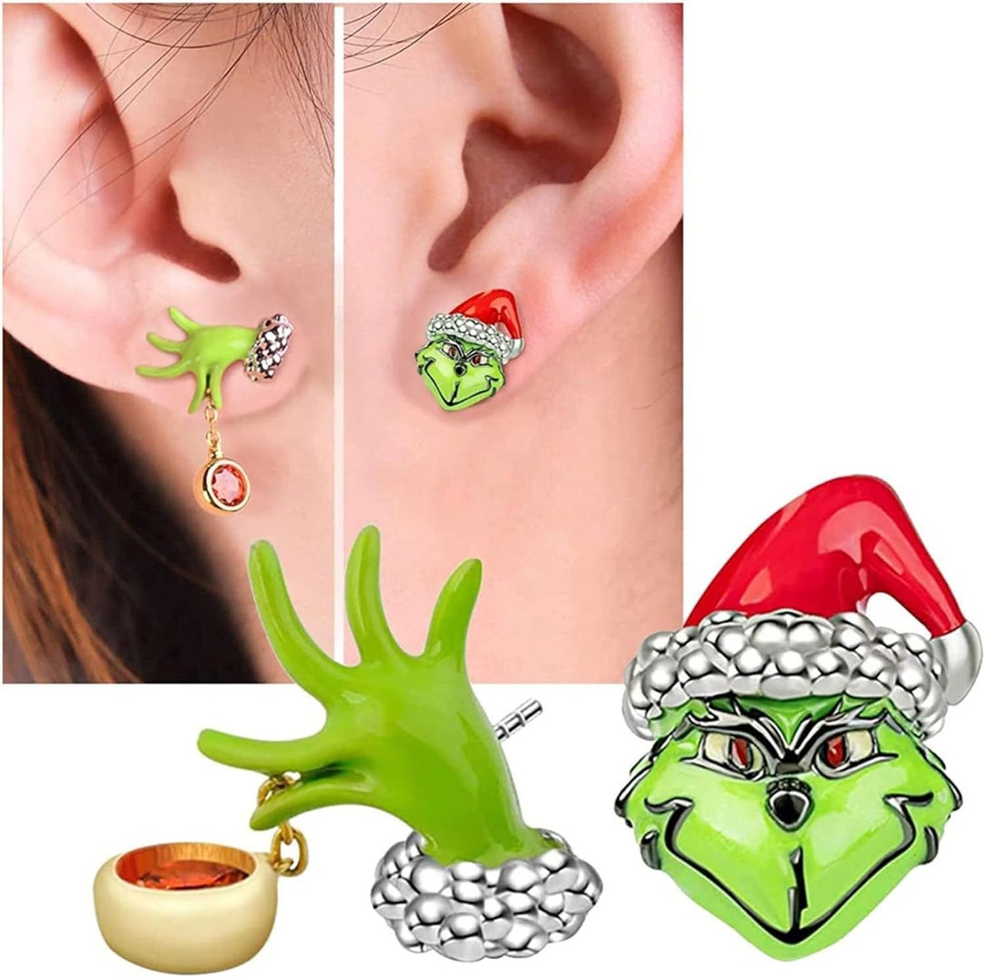 Quirky and Playful Grinch Earrings: Perfect for Christmas. - Etsy