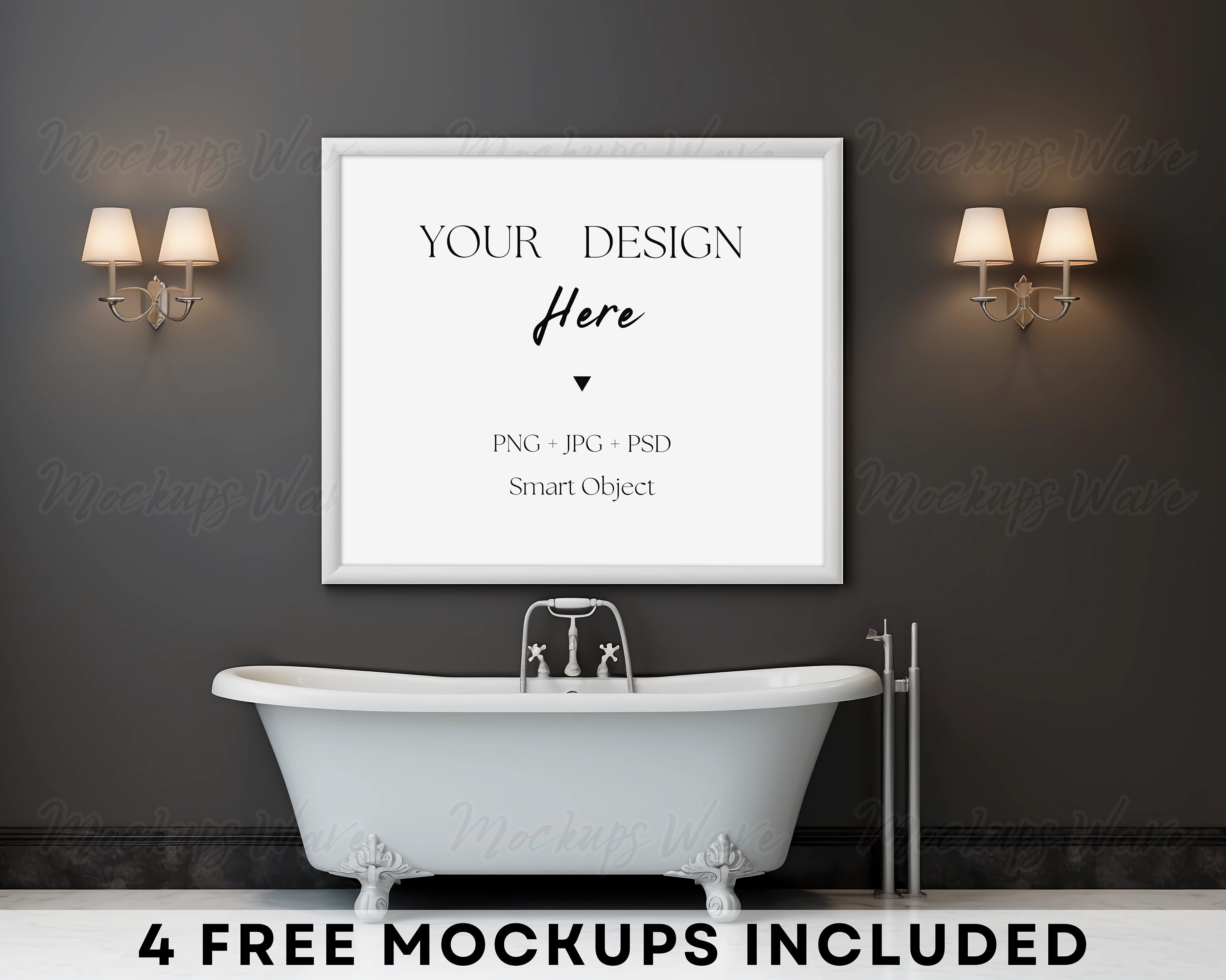 Bathroom Frame Mockup Bathroom Mockup Modern Frame Mockup - Etsy