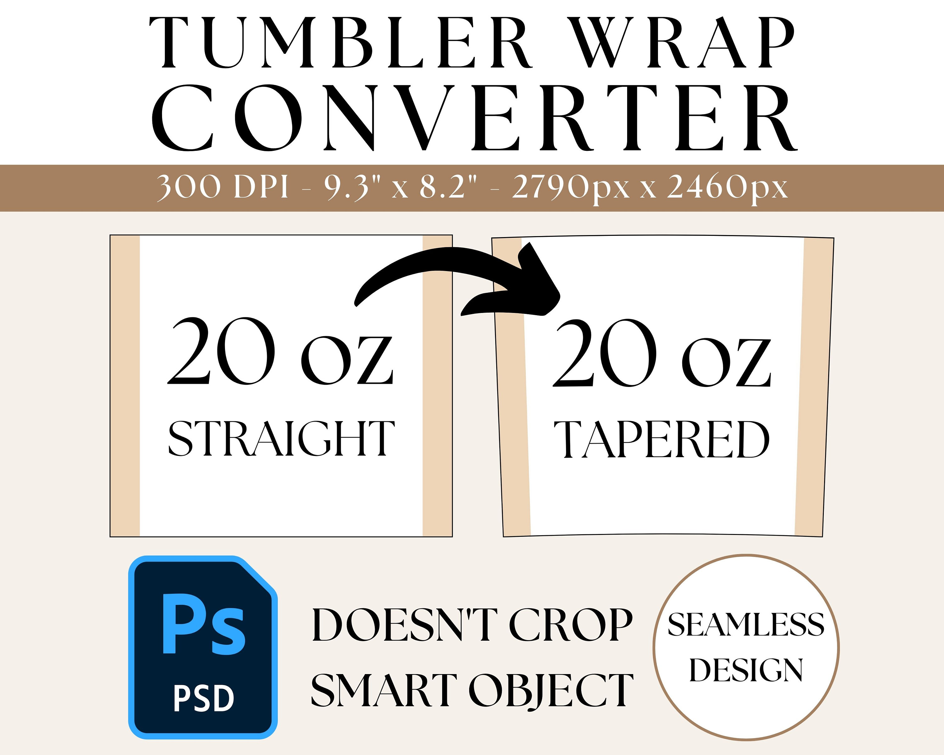 20oz Tapered Tumbler Wrap PSD, Tumbler Wrap Template, Tumbler Wrap ...