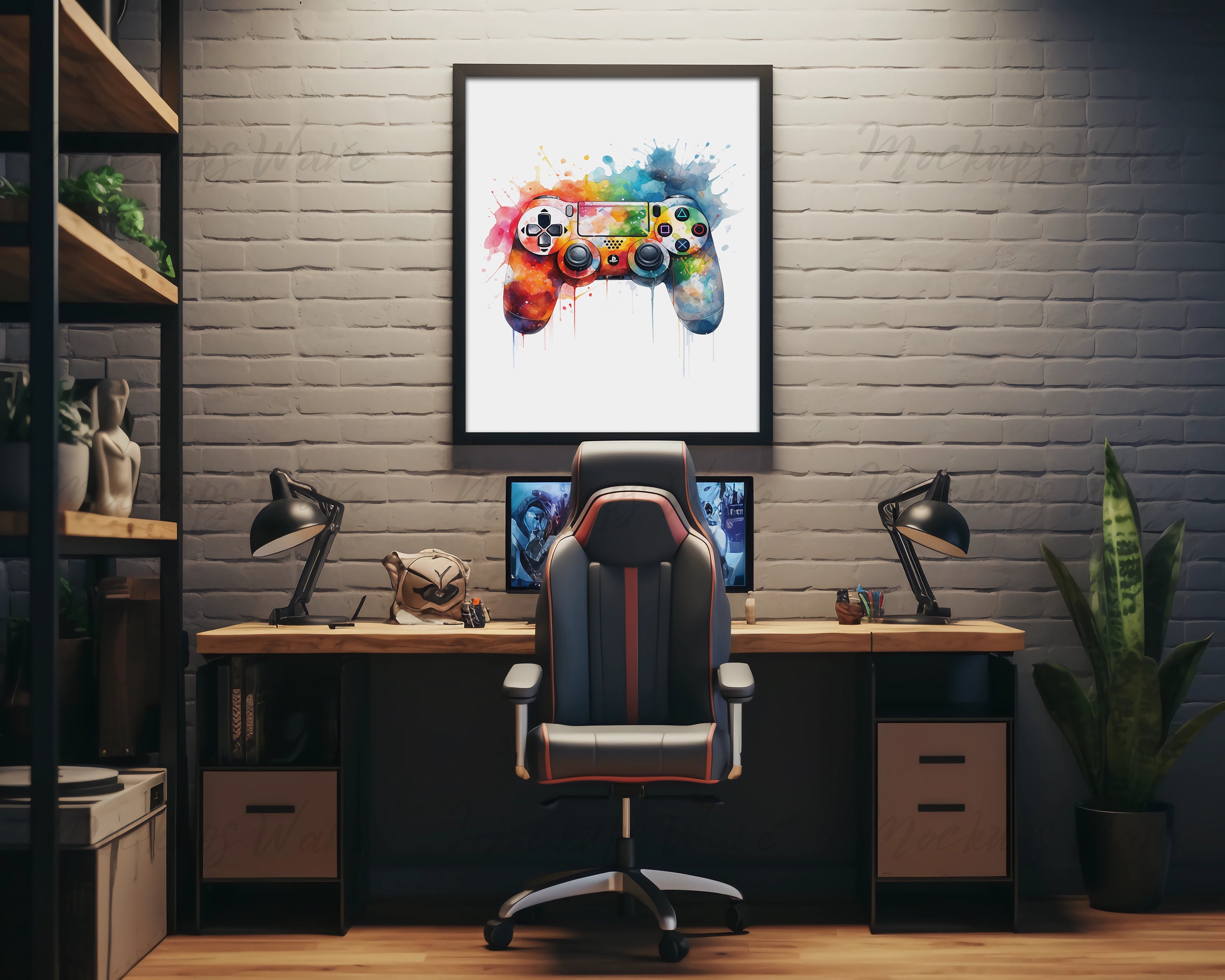 Gamer Room Frame Mockup, Gamer Frame Mockup, Gamer Room Mockup, Single ...