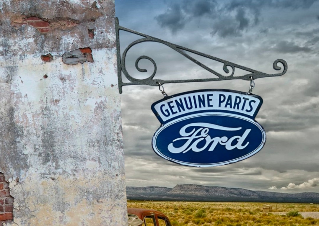 Double-sided Metal Sign "genuine Parts" for Your Diorama - 1/18, 1/32 ...