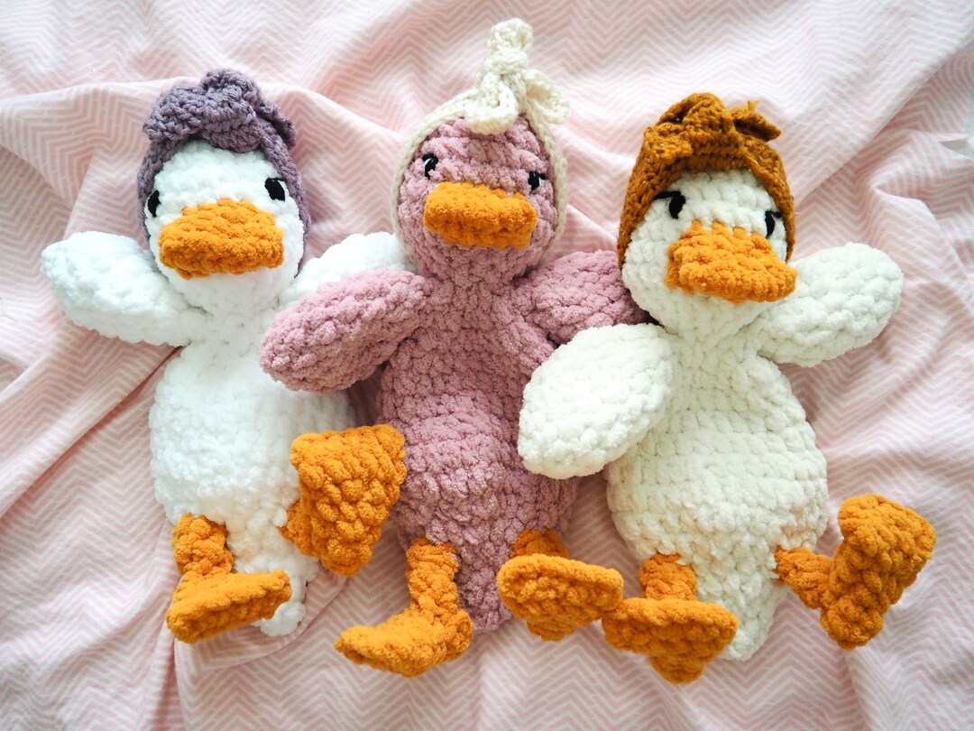 Ready to Ship Duck Snuggler Crochet Duck Nursery Gift Baby Shower Lovey ...