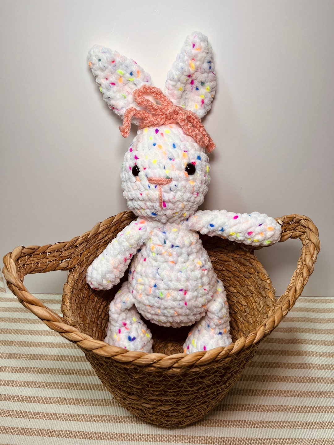 Confetti Bunny Crochet Bunny Easter Bunny Stuffed Animal Easter Basket ...