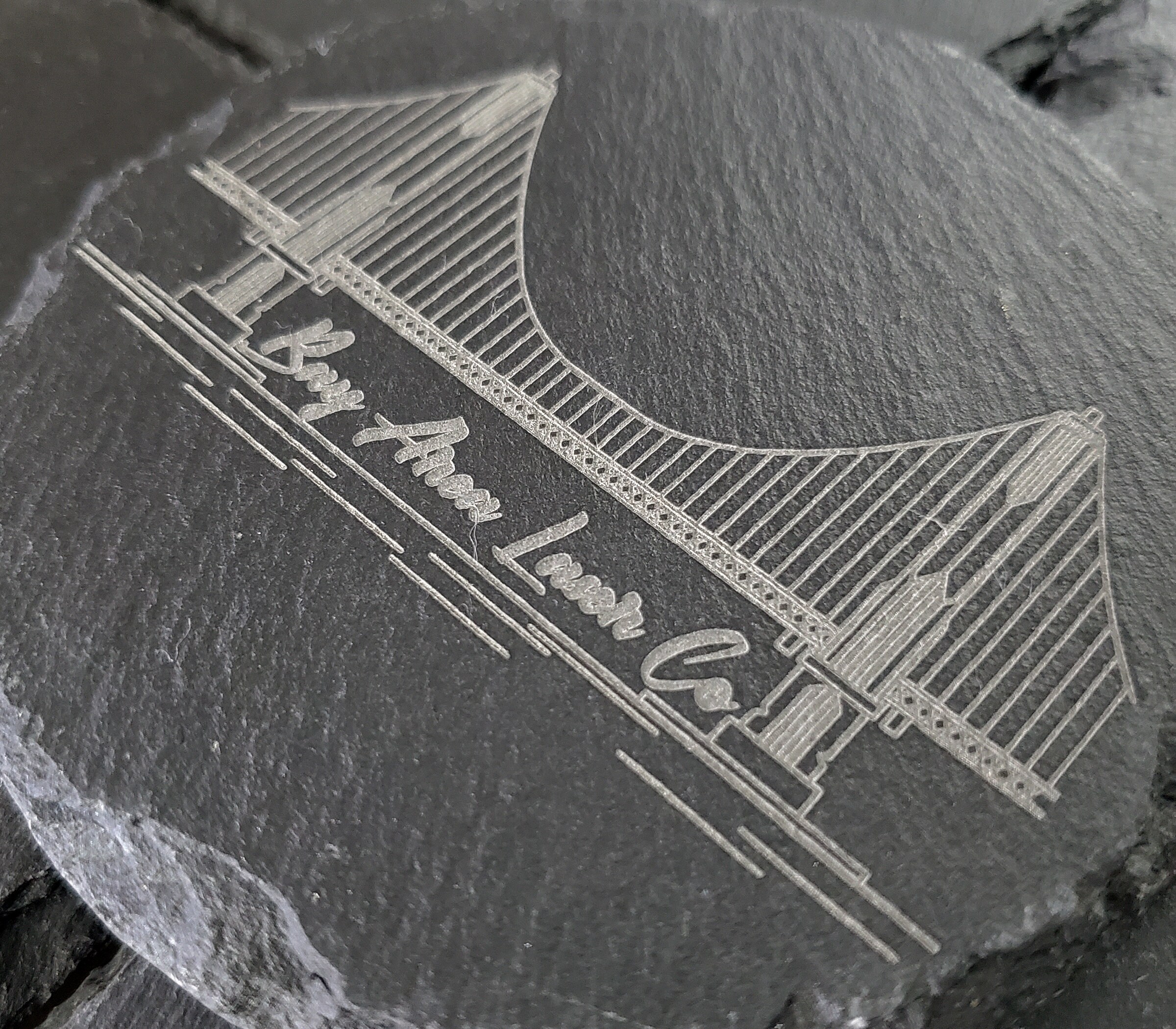 Custom Logo Engraving Laser Engraved Round or Square Slate - Etsy