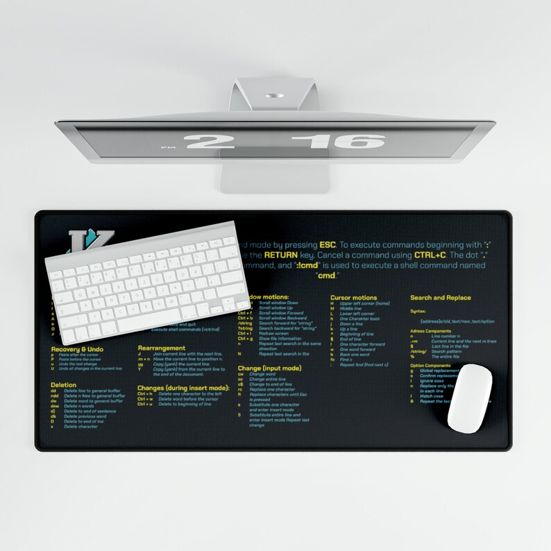 Mouse Pad / Desk Mat Linux VIM Editor Cheat Sheet for Beginners Desk Mats - Etsy