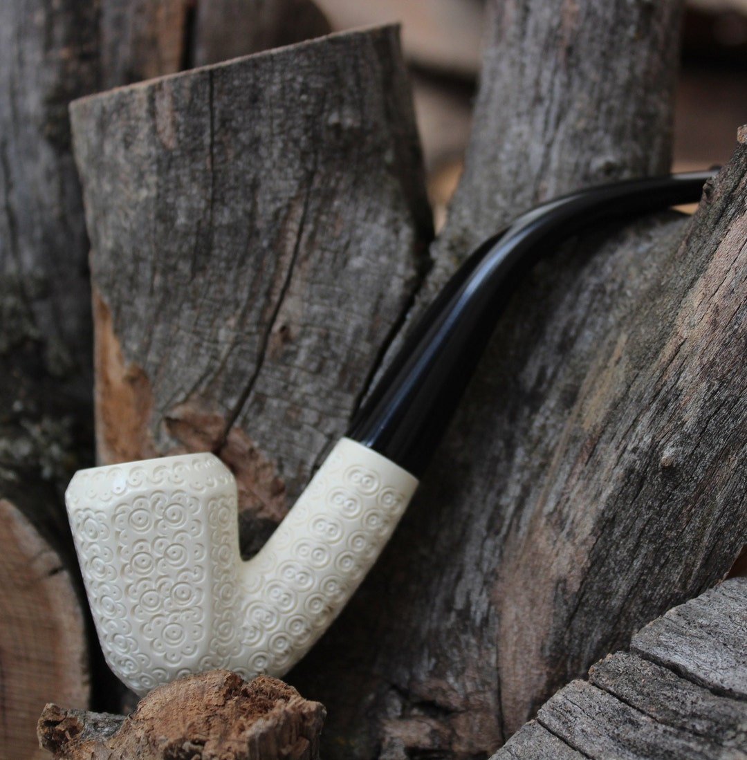 Half Bent Design Meerschaum Pipe-hand Carved Pipe-fine Craftsmanship ...