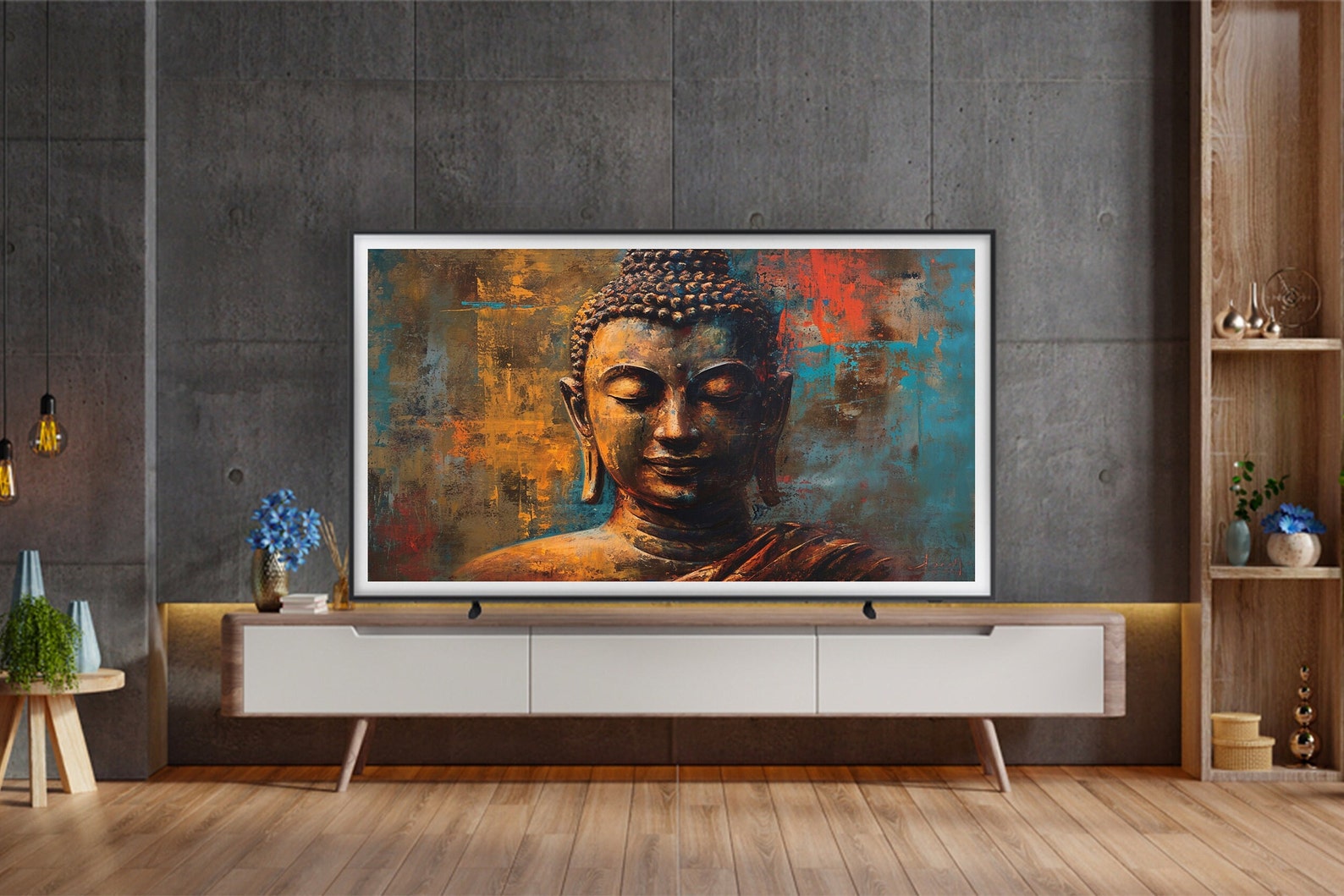 Samsung Frame TV Art Buddha, 4K Buddhism Samsung Frame Art Tv, Buddha Statue Digital Art for Tv ...