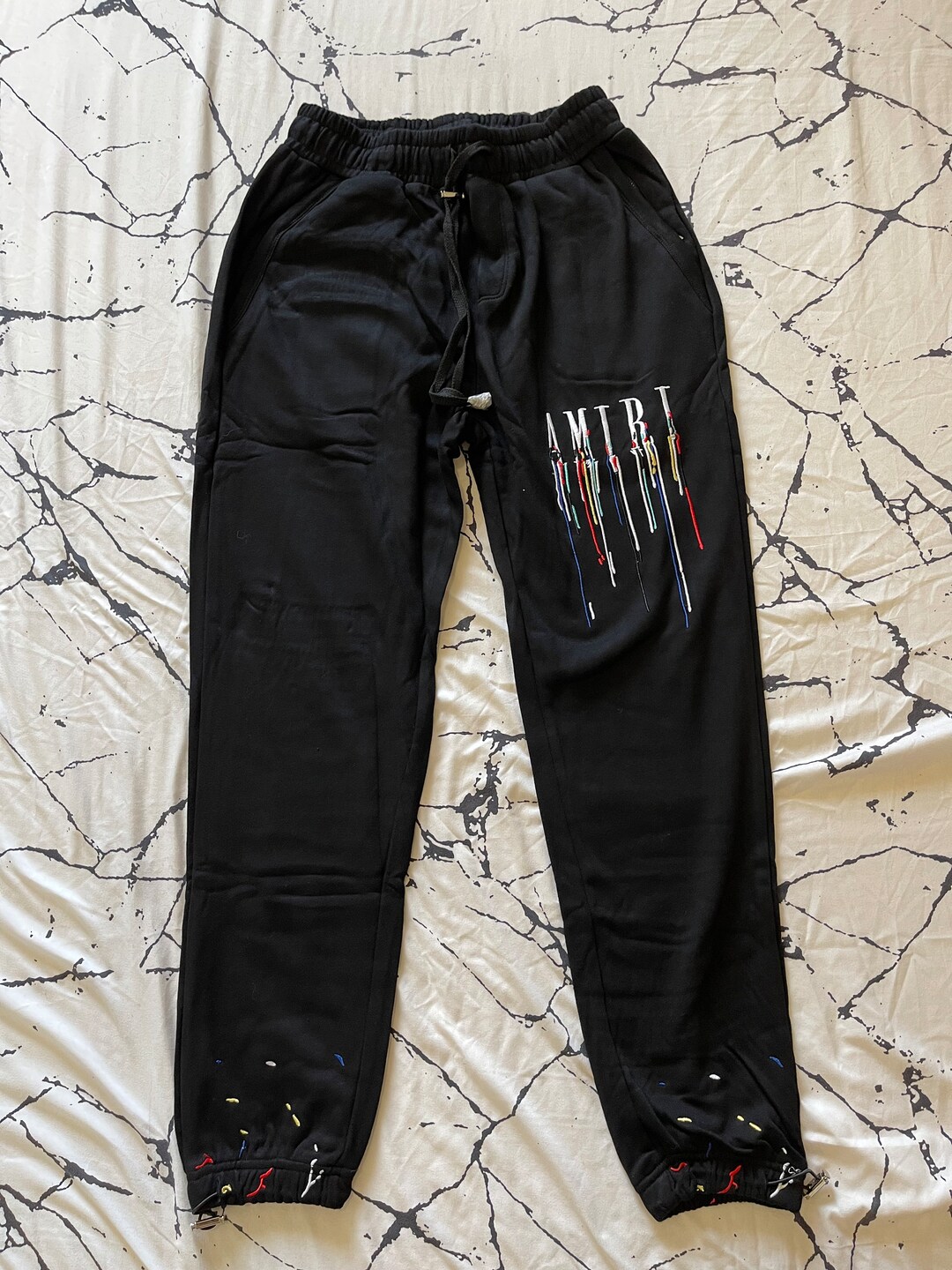 Amir Embroidery Paint Drip Logo Sweatpant - Etsy