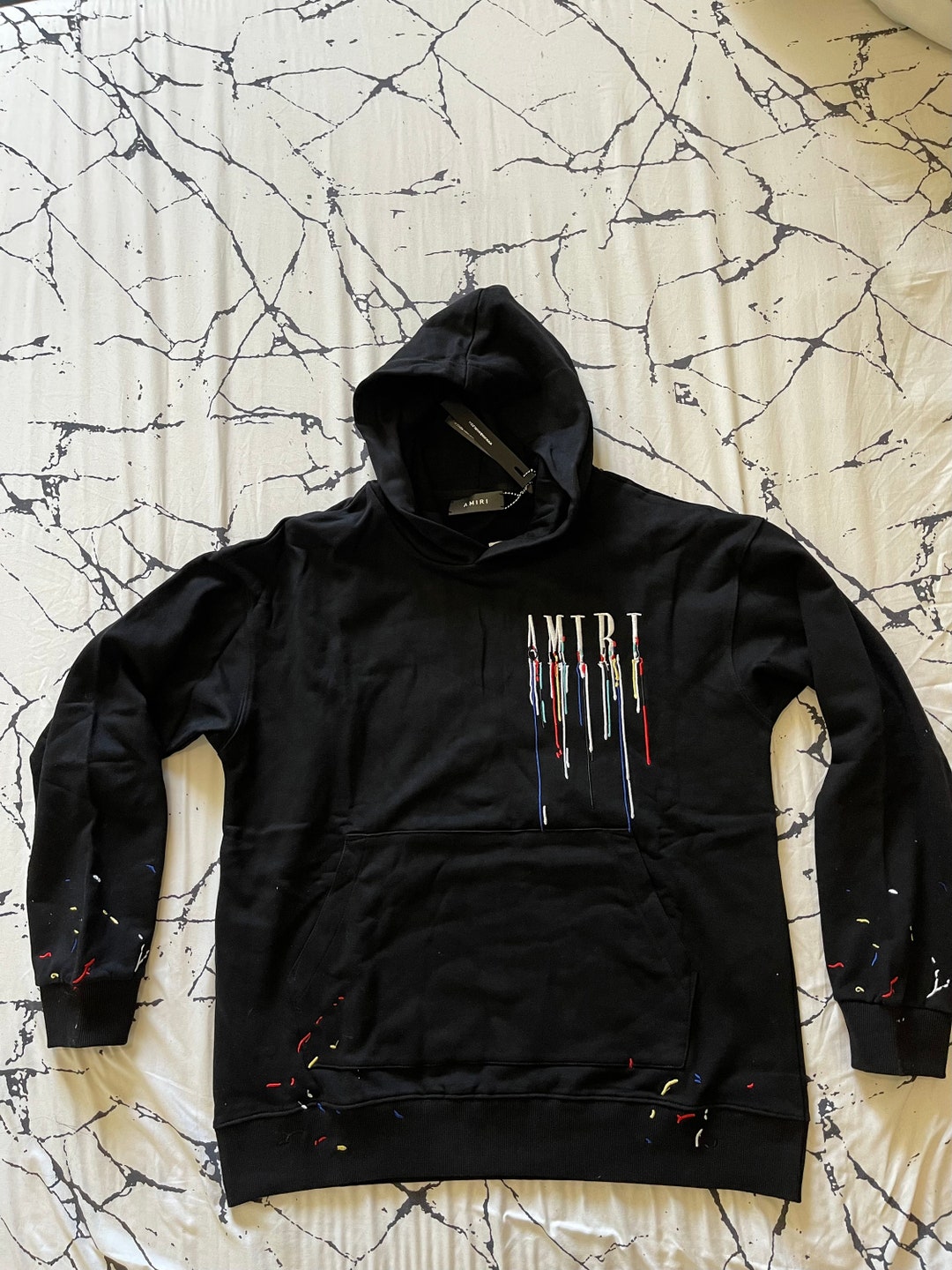 Amiri Embroidery Paint Drip Core Logo Hoodie - Etsy