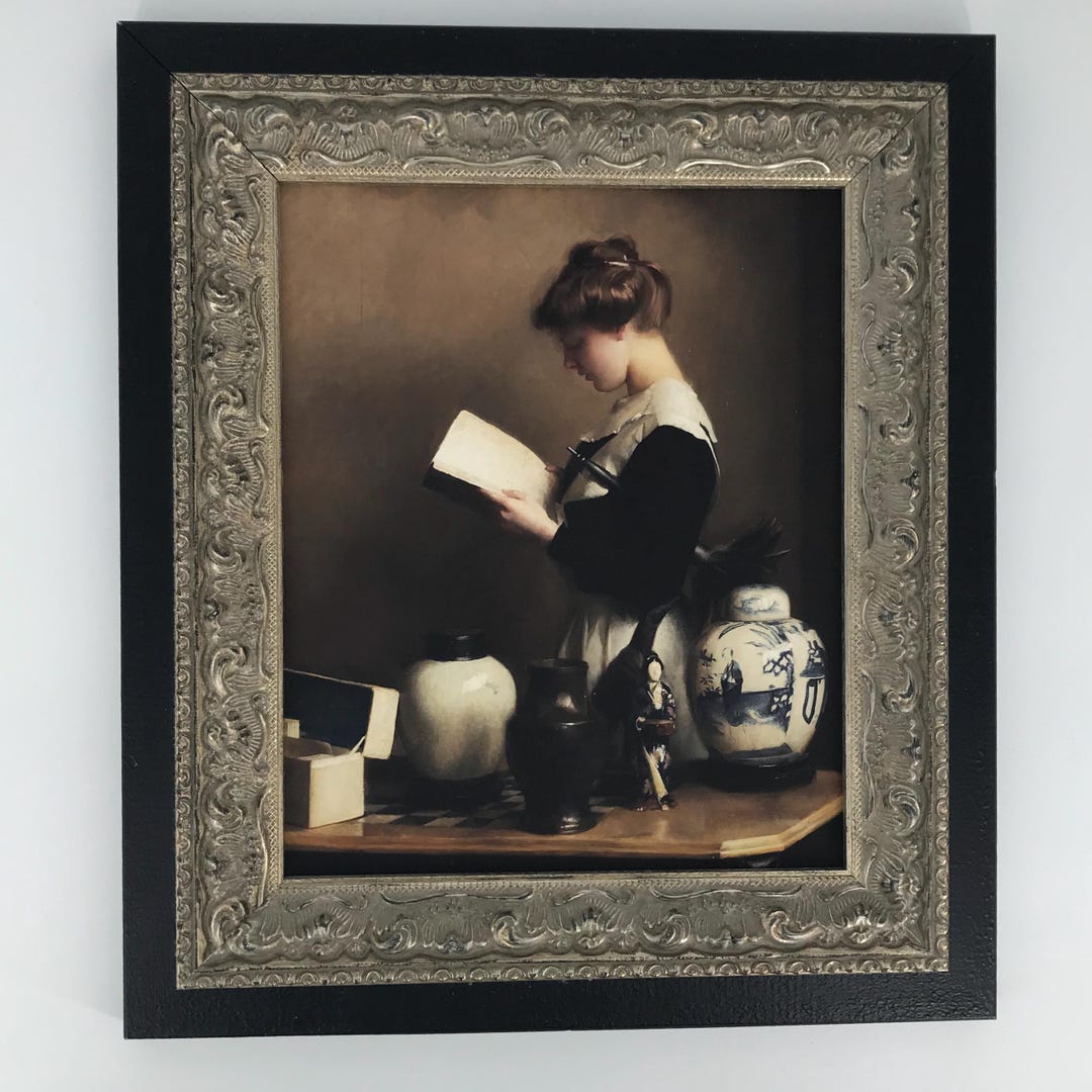 Maid , Reading, Victorian, Portrait, Framed Print, Vintage Home Decor ...