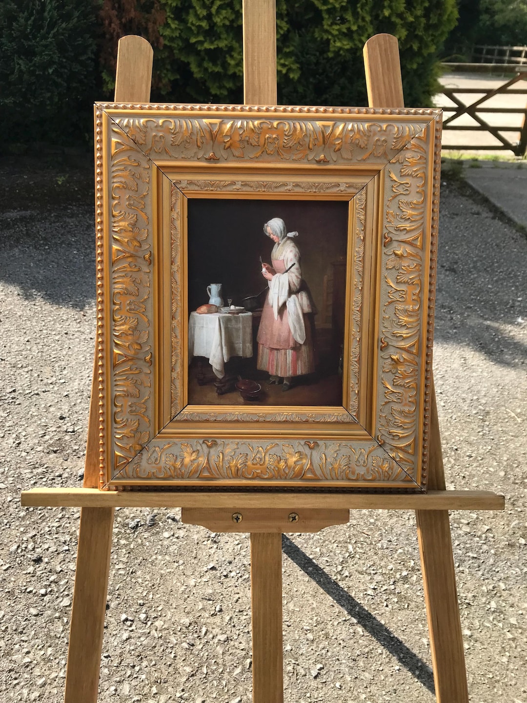 SALE SECONDS - Vermeer Milk Maid - Baroque Wood Frame, Oil Print on Canvas, (seconds ) PLEASE ...