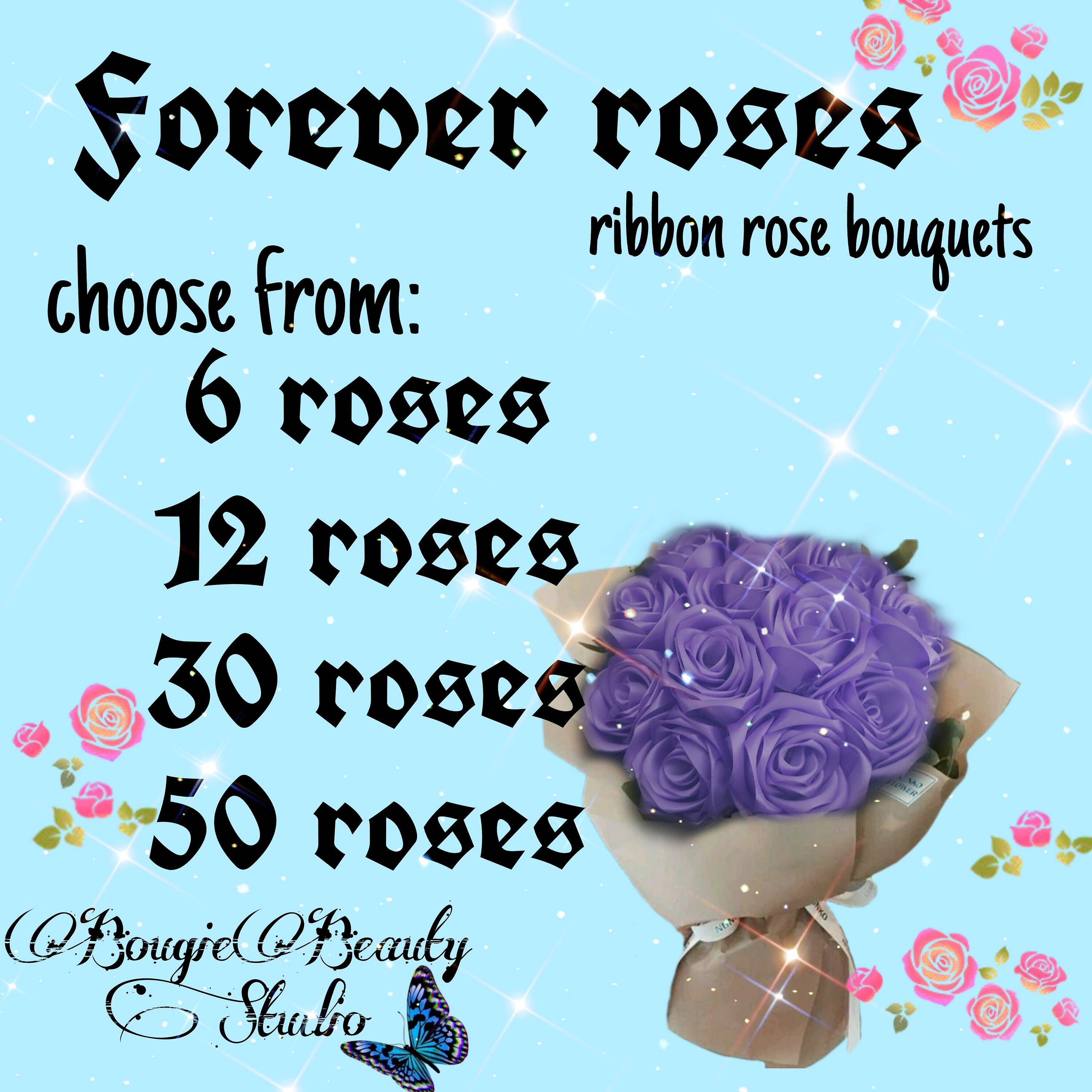 Forever Roses Ribbon Roses Bouquet, Eternal Flower Arrangement, Romantic Gift,handmade Ribbon ...