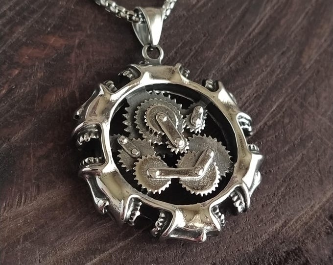 Steampunk Pendant / Steel Necklace / Steampunk Jewelry / Steampunk ...