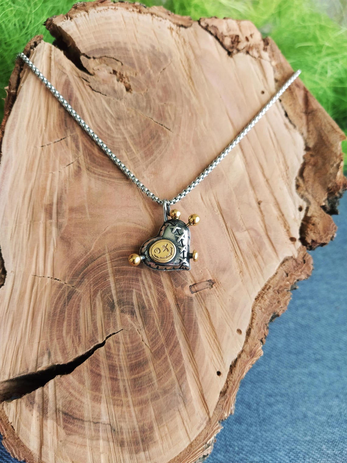 Voodoo Heart Necklace / Stainless Steel Necklace / Heart Pendant ...