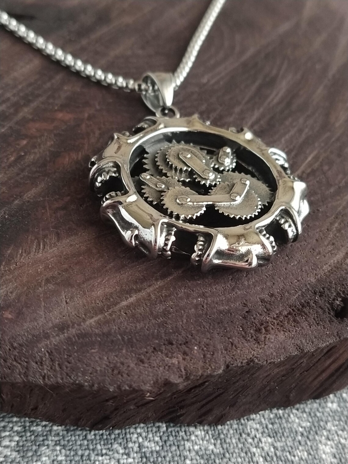 Steampunk Pendant / Steel Necklace / Steampunk Jewelry / Steampunk ...