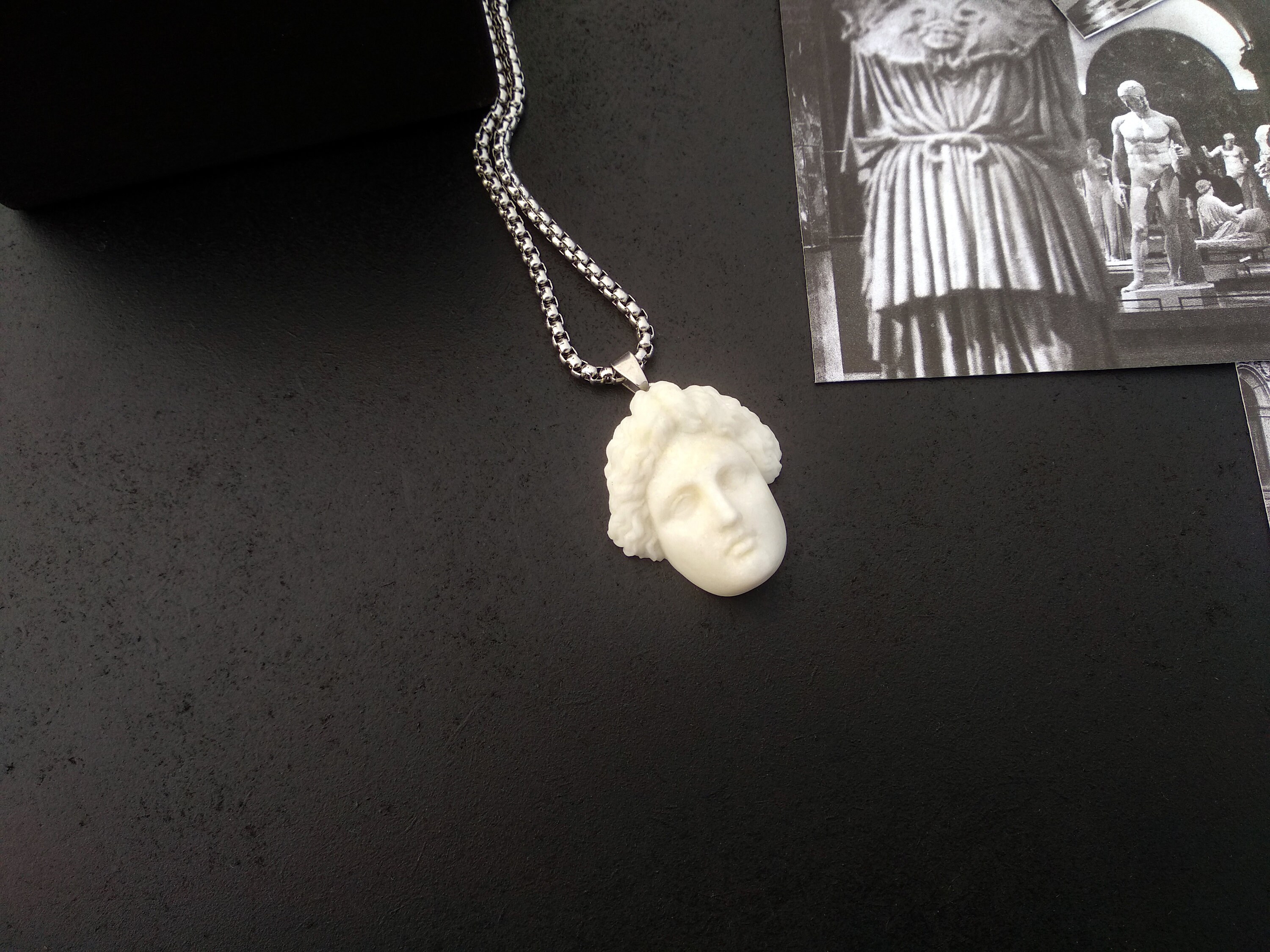 Apollo Necklace,a Head of Apollo,marble Necklace,marble Jewelry ...