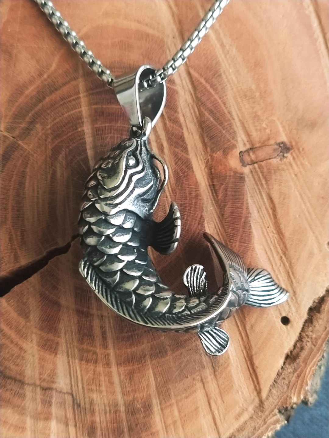 Koi Fish Necklace / Koi Fish Steel / Koi Fish Pendant / Japanese ...