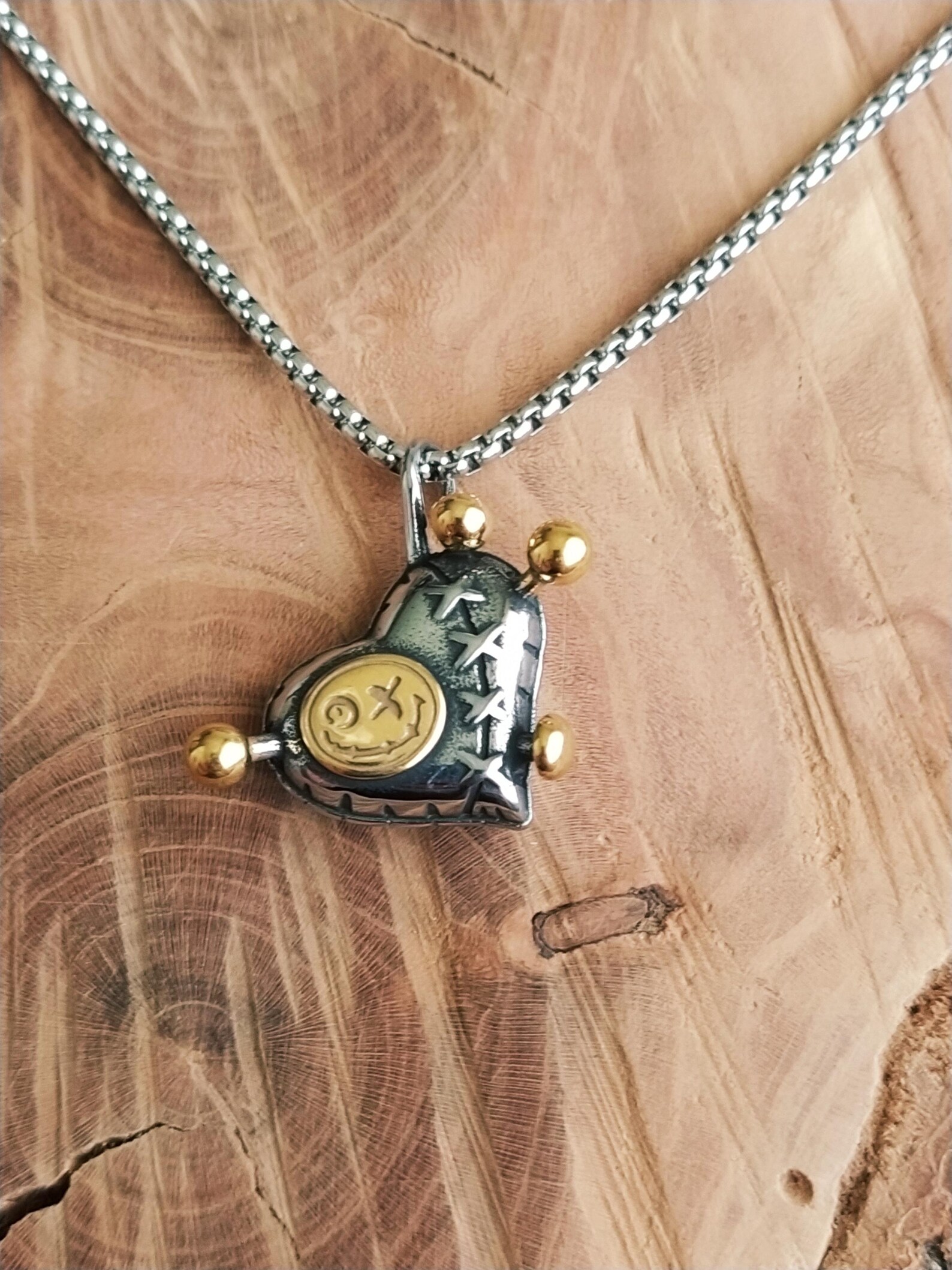 Voodoo Heart Necklace / Stainless Steel Necklace / Heart Pendant ...
