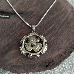 Steampunk Pendant / Steel Necklace / Steampunk Jewelry / Steampunk ...