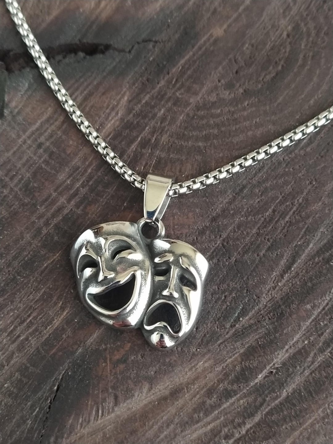 Theatre Masks Necklace / Theater Pendant / Comedy Tragedy / Theater ...