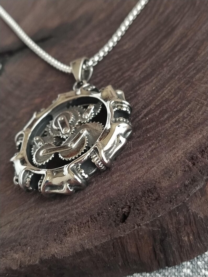 Steampunk Pendant / Steel Necklace / Steampunk Jewelry / Steampunk ...