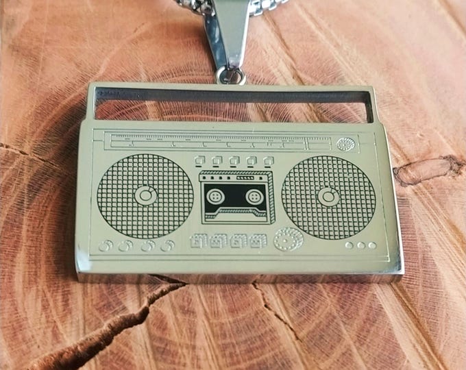 Old Tape Recorder Necklace / Retro Music Charm / Tape Recorder Charm ...