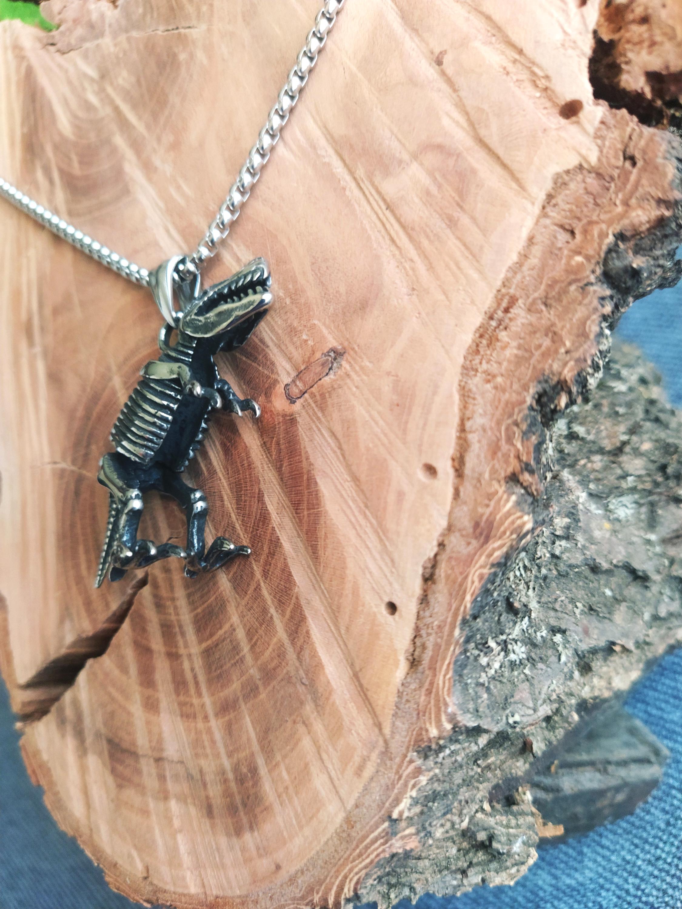 T Rex Necklace / Steel / Tyrannosaurus Rex Necklace / Dinosaur Necklace ...