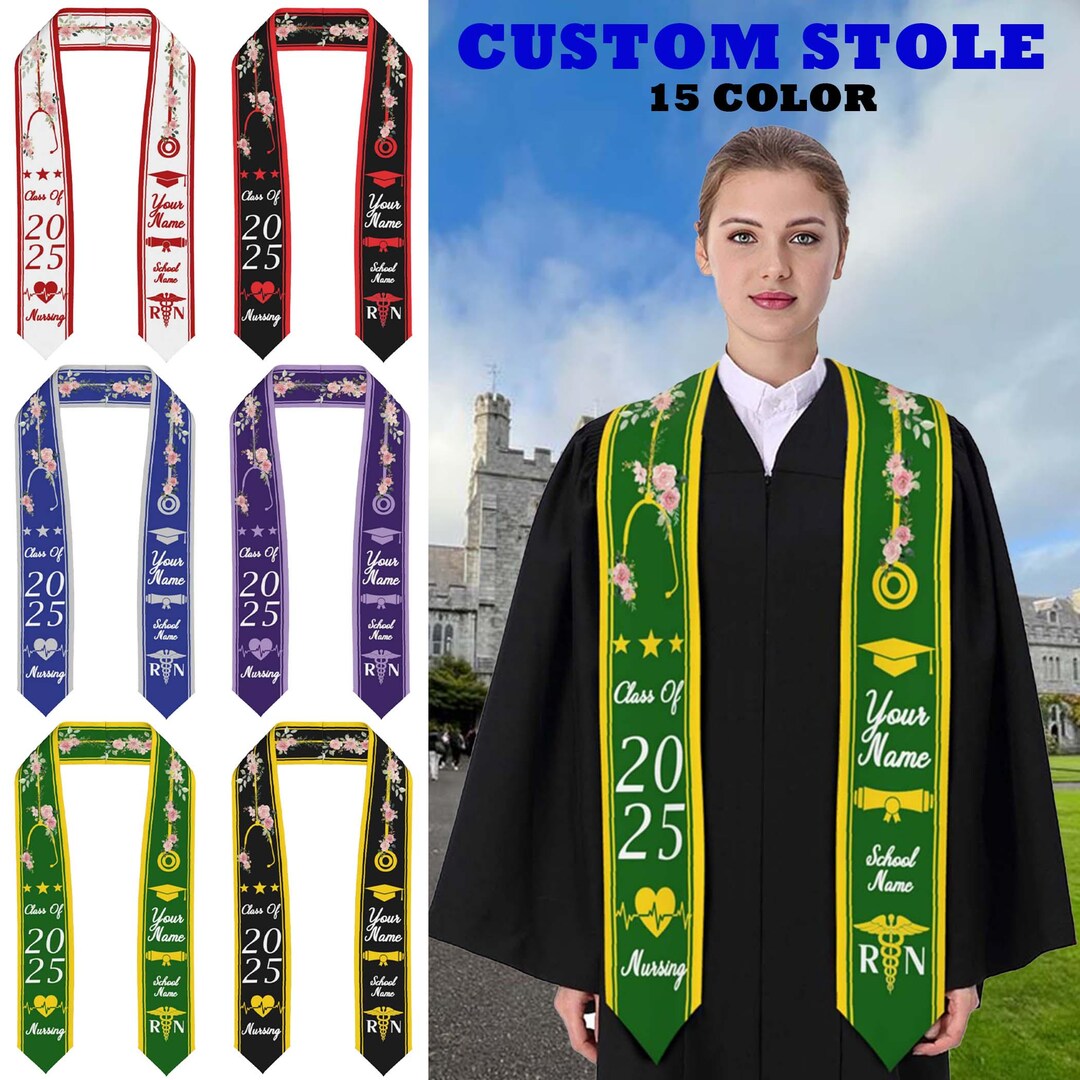 Custom Nursing Graduation Stole Sah, Personalized Grad Gift, Nursing ...