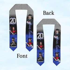 Custom Graduation Sash With Photo, Personalized Stole for Graduation ...