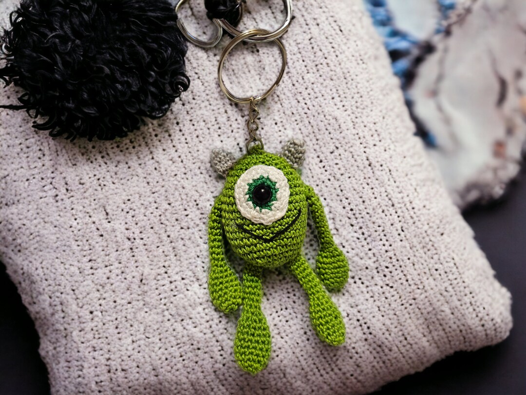 Mike Wazowski Keychain, Monster Crochet, Amigurumi - Etsy