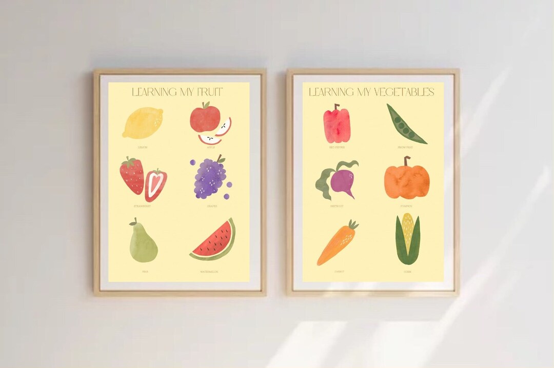 Learning My Fruit and Vegetables Poster for Kids Digital - Etsy