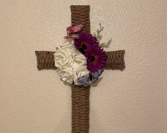 Bible Verse on Cross Sign Wreath, Everyday Christian Scripture Decor ...