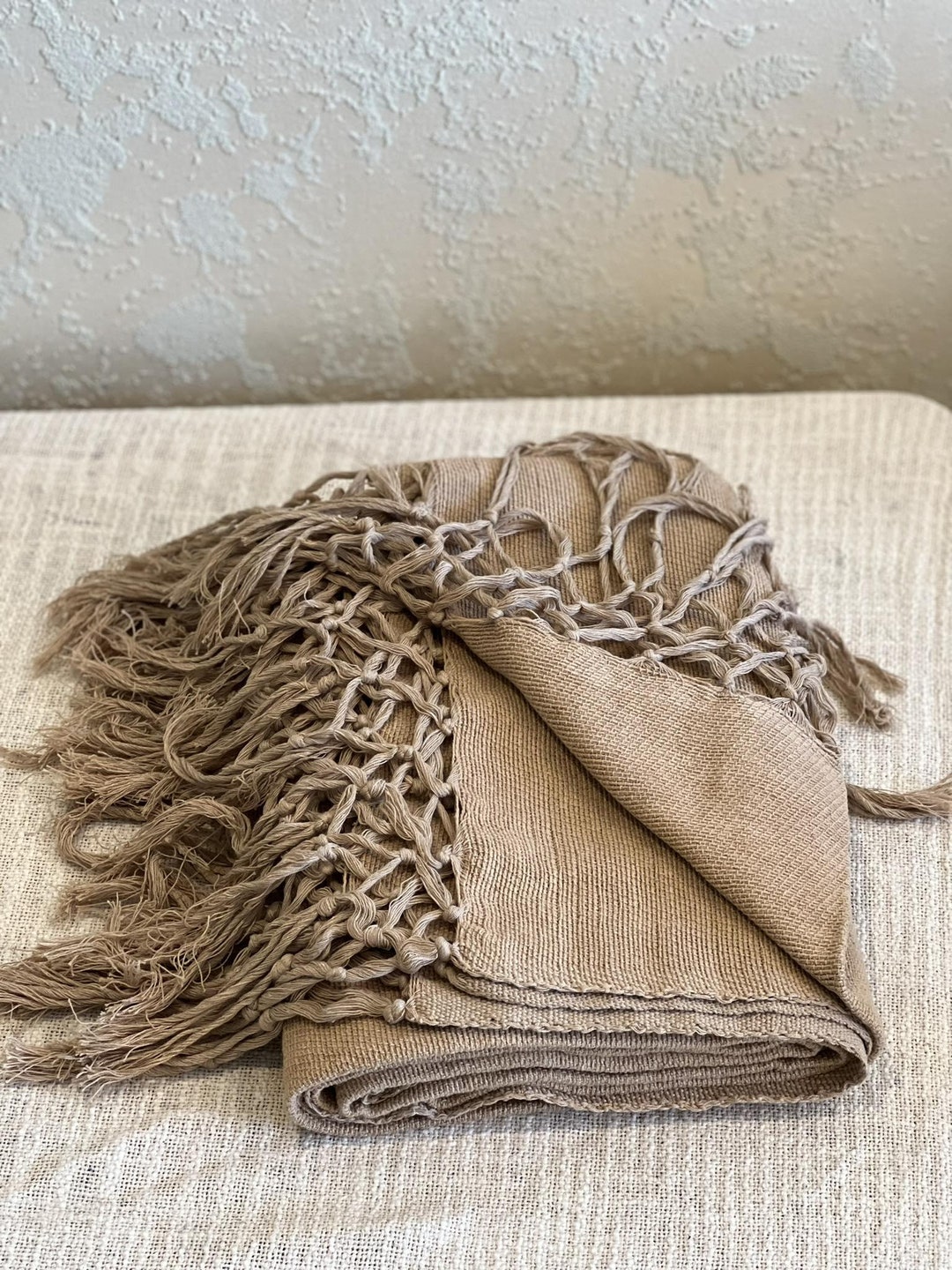Brown Throw Blanket, Handloomed Throw With Tassels, Bed Cover Throw ...
