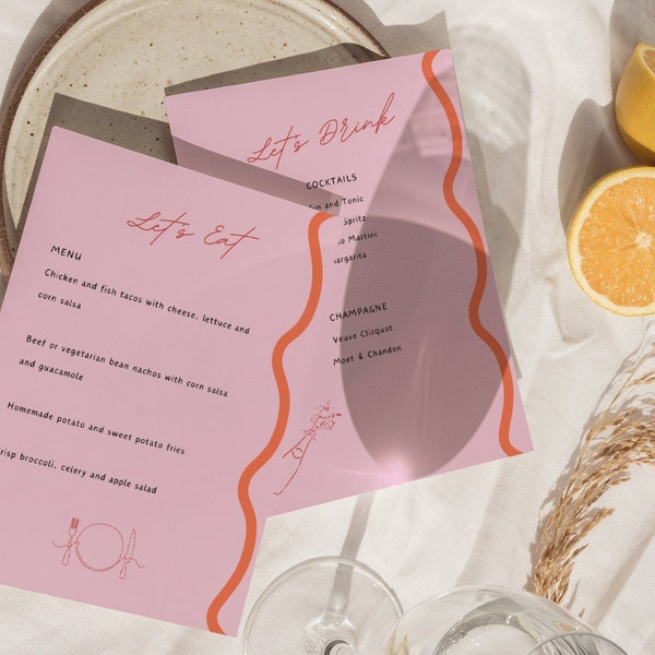 Pink and Orange Wavy Hens Welcome Sign, Colourful Minimalist Wavy ...