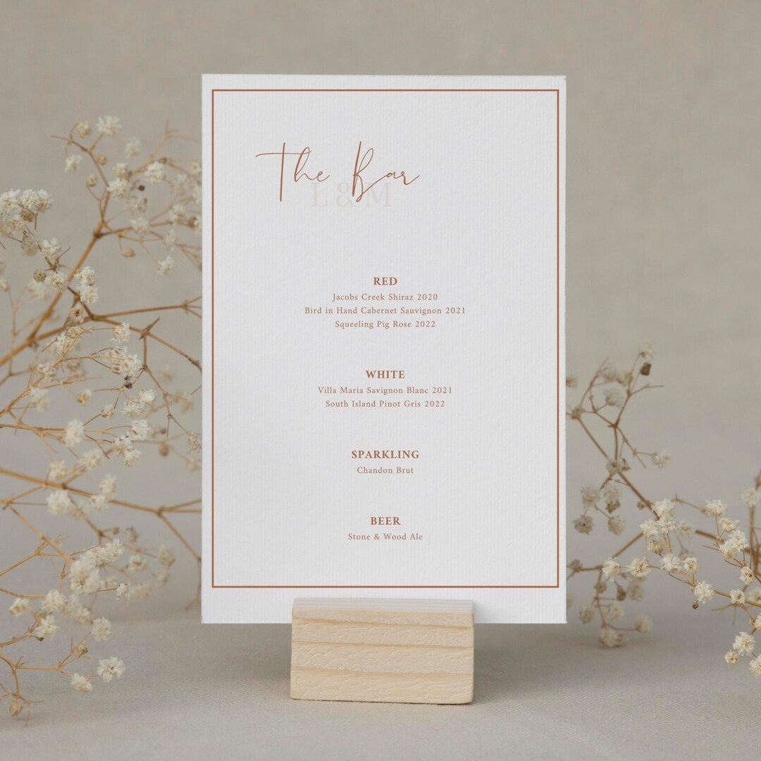 Rust Wedding Bar Sign Template Terracotta Bar Sign Wedding - Etsy