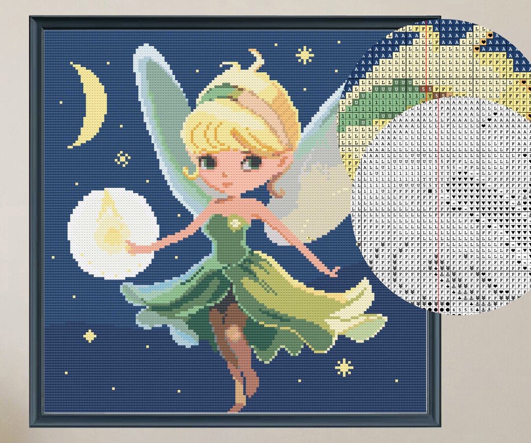 Fairy Firefly Cross Stitch Pattern: Modern Needlework Graph (PDF ...