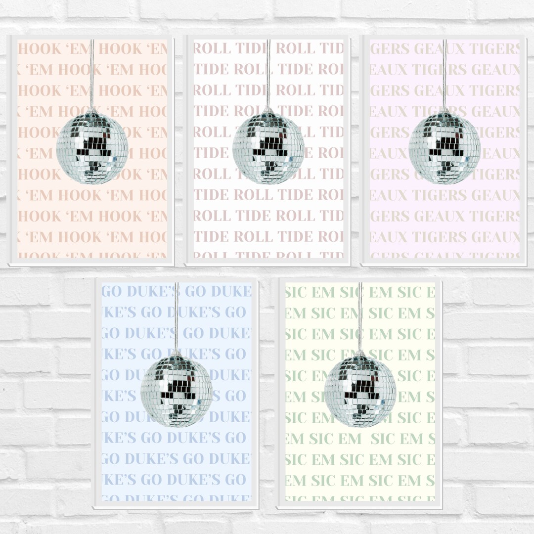 Custom College Disco Ball Print | Personalized Dorm Decor | Digit ...