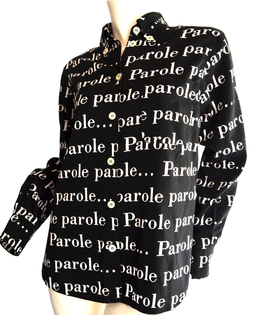 Moschino Cheap and Chic Vintage Blouse Button Shirt Parole Parole ...