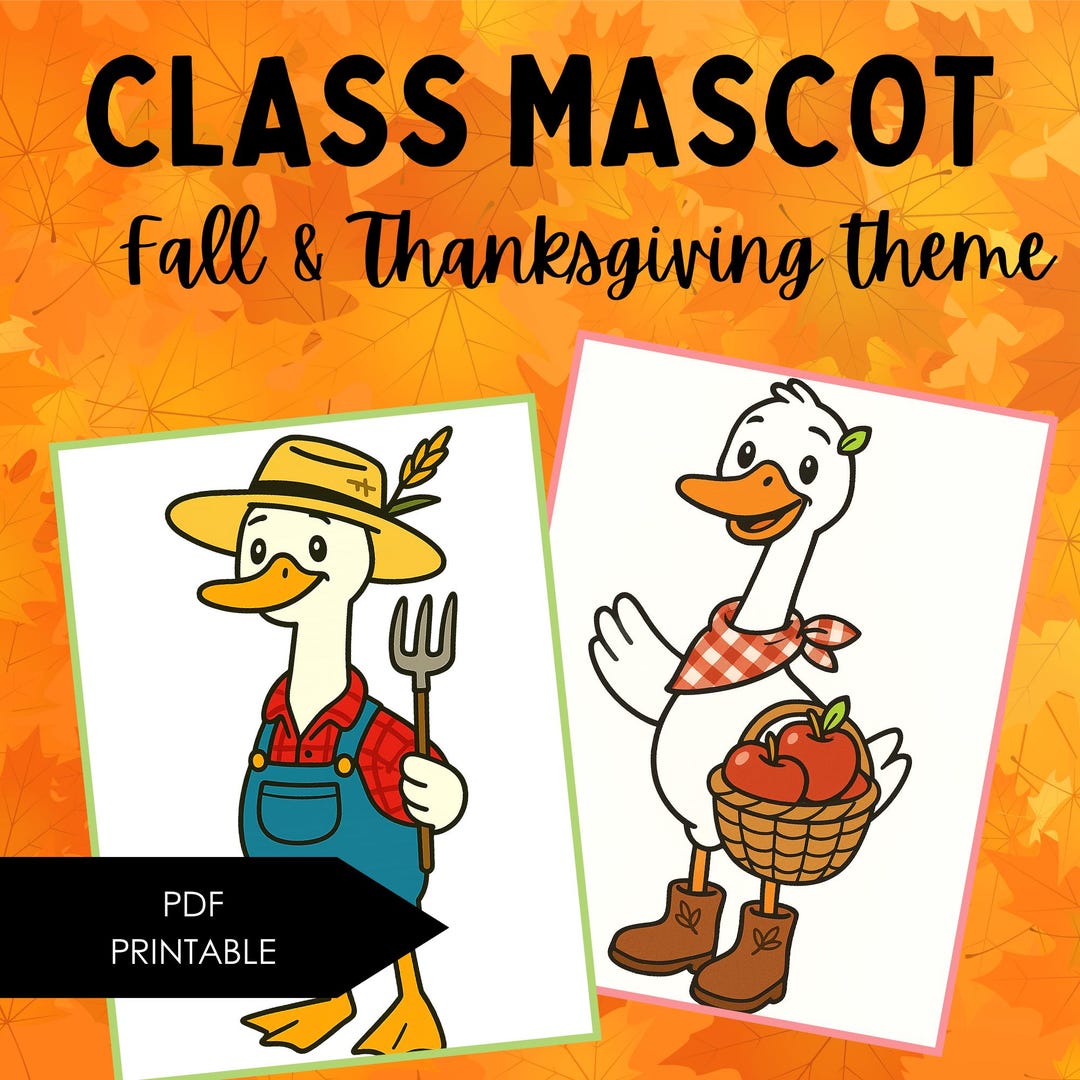 Printable Silly Goose Classroom Mascot: Fall & Thanksgiving Bulletin ...