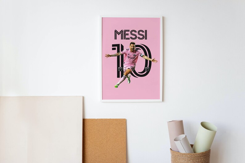 Lionel Messi Poster, Inter Miami Poster, Football Print, Football ...
