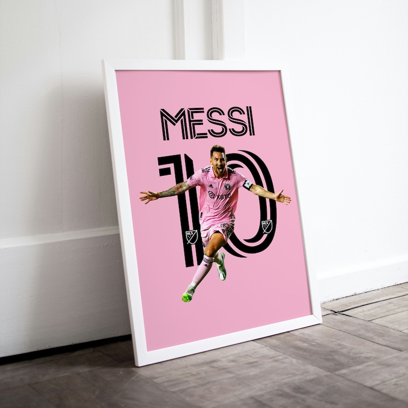 Lionel Messi Poster, Inter Miami Poster, Football Print, Football ...