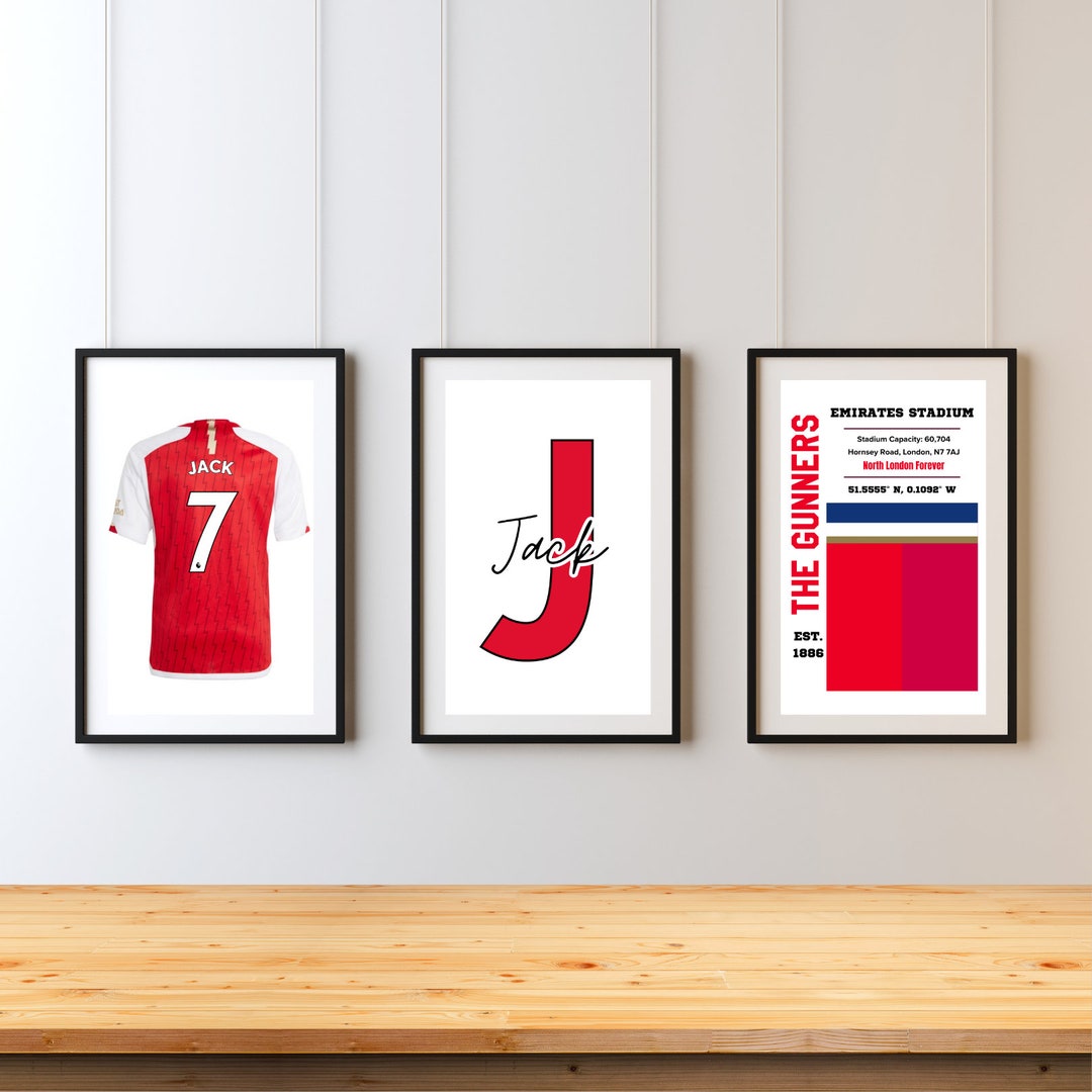 Arsenal FC Football Prints Set Set of 3 Prints Present for Boys Boys ...